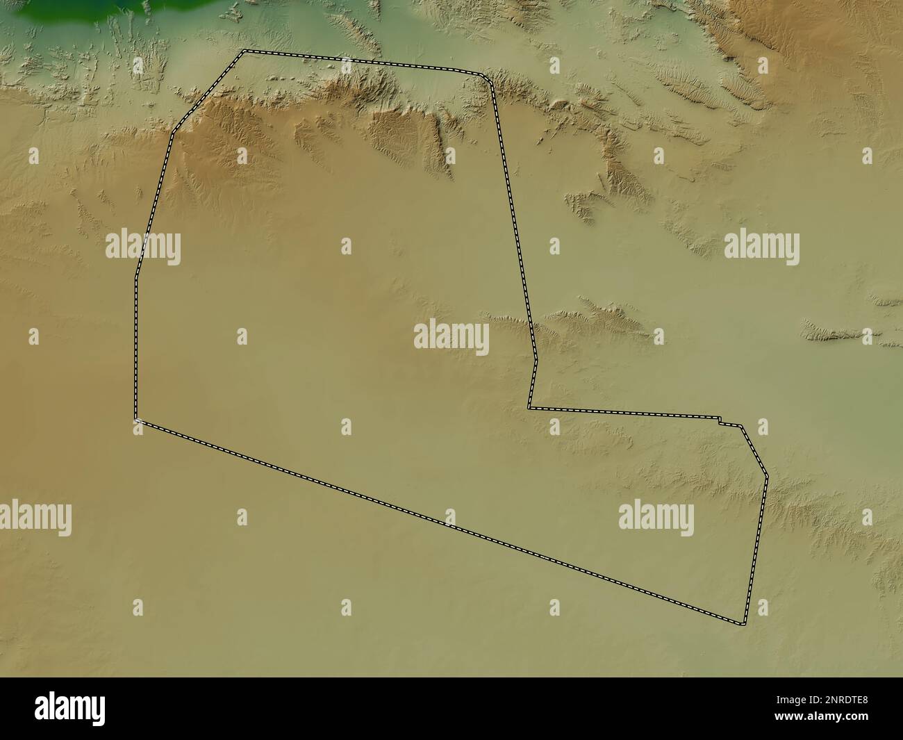 Togdheer, region of Somalia. Colored elevation map with lakes and ...
