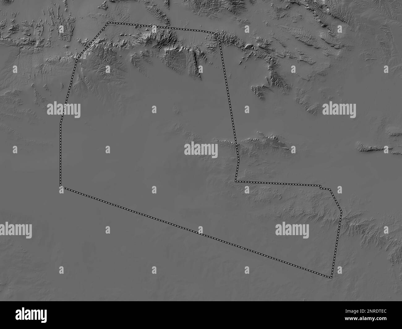 Togdheer, region of Somalia. Bilevel elevation map with lakes and ...