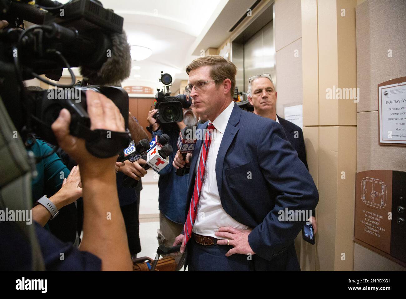 Jonathan Landers, the attorney for Otis Mallet talks to the press ...