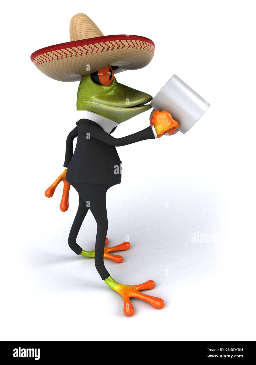 Fun frog - 3D Illustration Stock Photo - Alamy