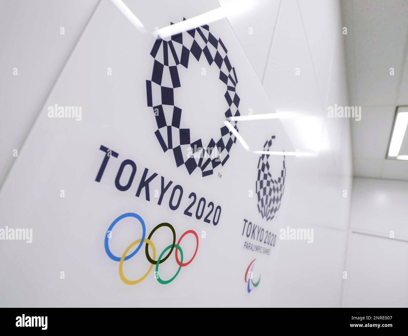 Logos of Tokyo Olympic Games and Paralympic Games are pictured at the ...