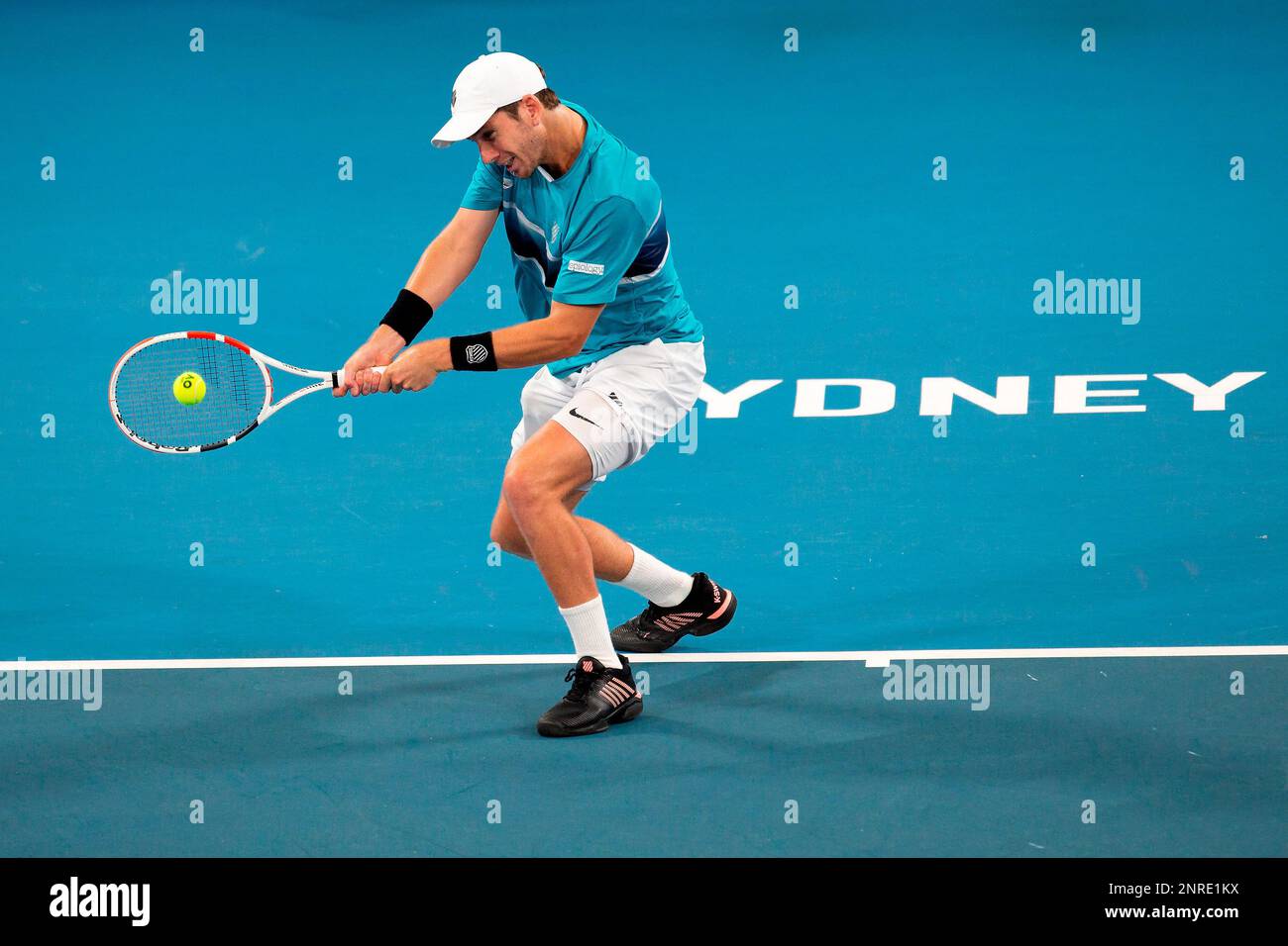 SYDNEY, AUSTRALIA - JANUARY 09: Cameron Norrie of Great Britain plays a ...
