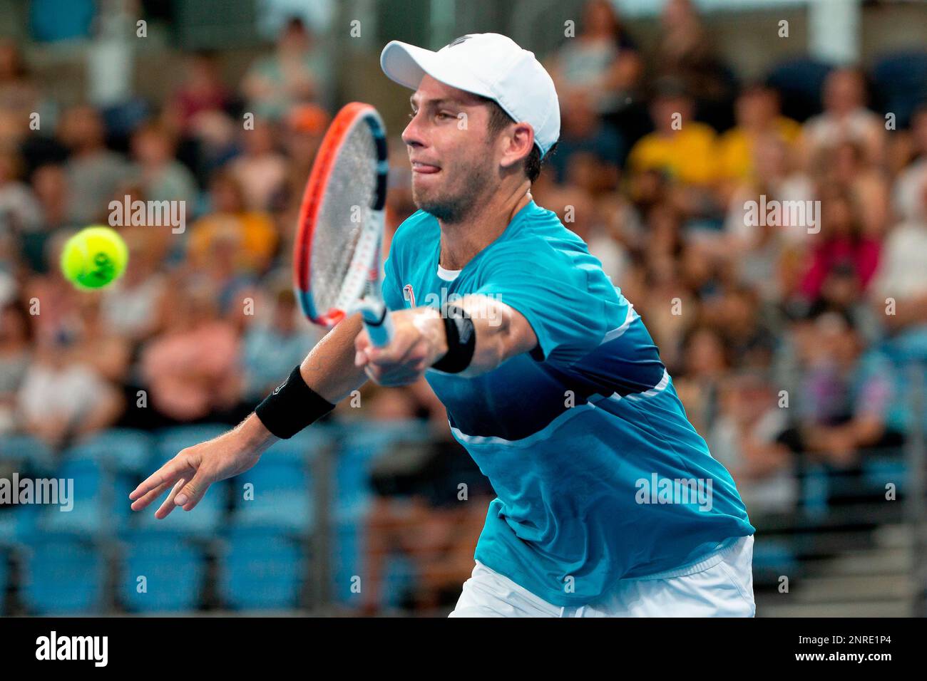 SYDNEY, AUSTRALIA - JANUARY 09: Cameron Norrie of Great Britain plays a ...
