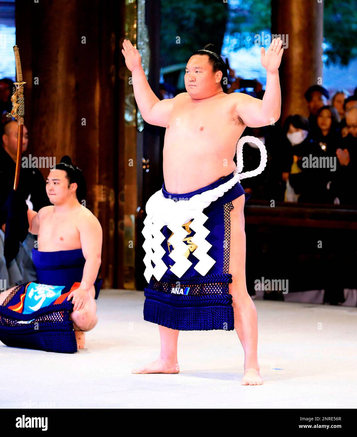 Hakuho (R), yokozuna, the highest rank of the Japan Grand Sumo ...