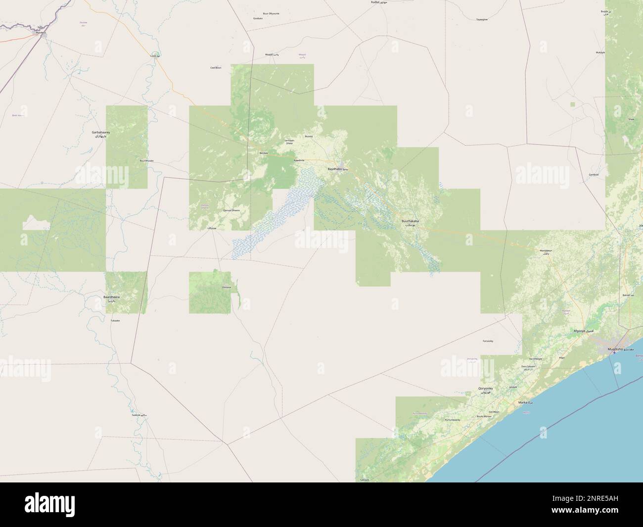Bay, region of Somalia Mainland. Open Street Map Stock Photo - Alamy