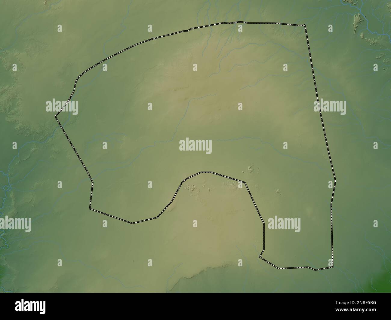 Bakool, region of Somalia Mainland. Colored elevation map with lakes ...