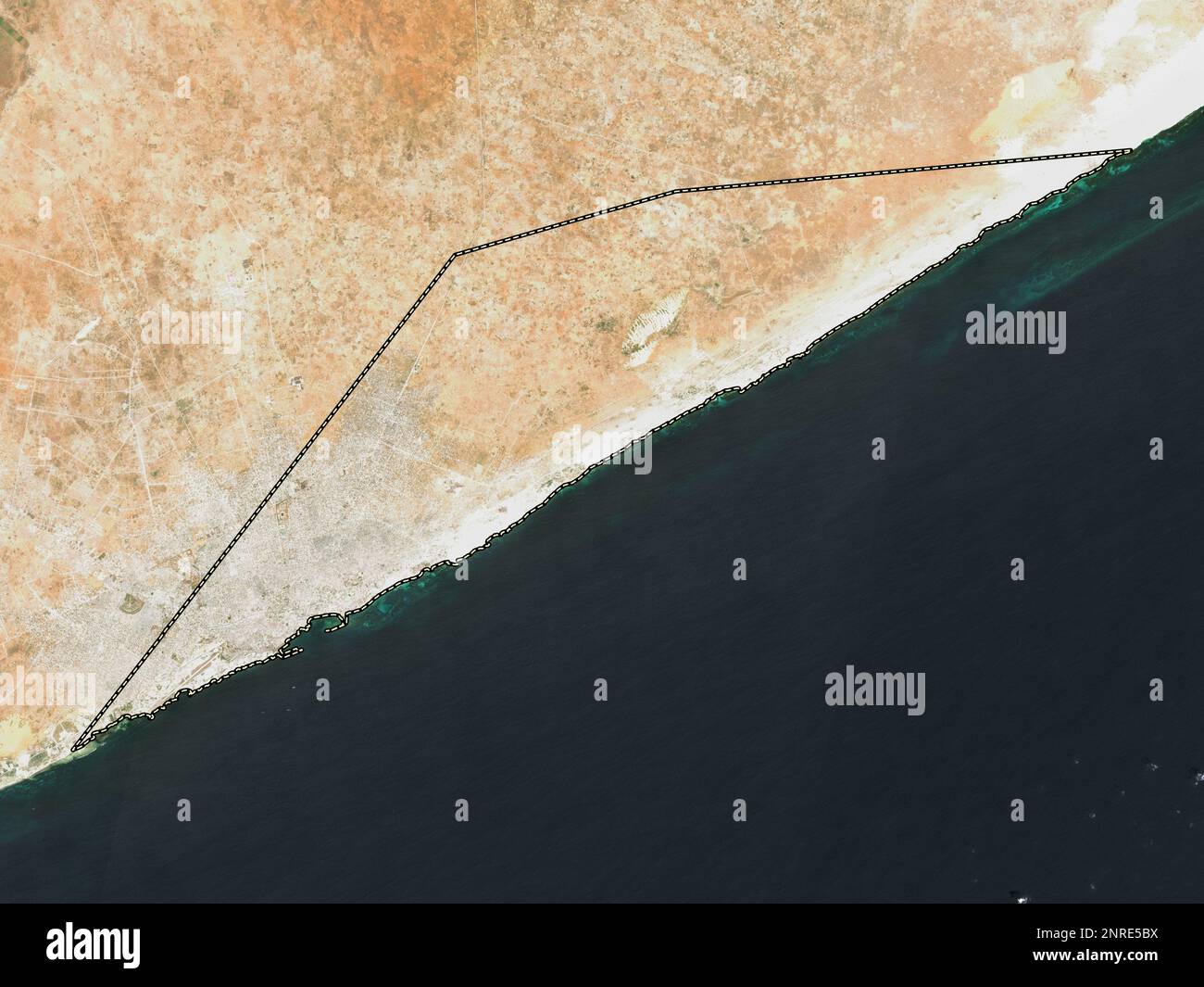 Banaadir, region of Somalia Mainland. Low resolution satellite map ...