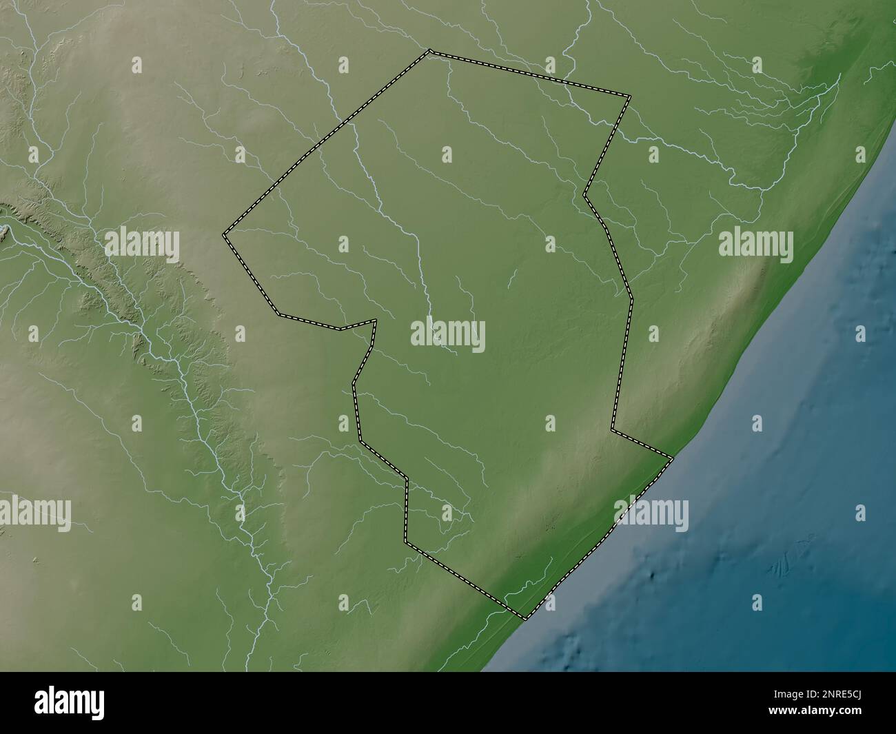 Galgaduud, region of Somalia Mainland. Elevation map colored in wiki ...