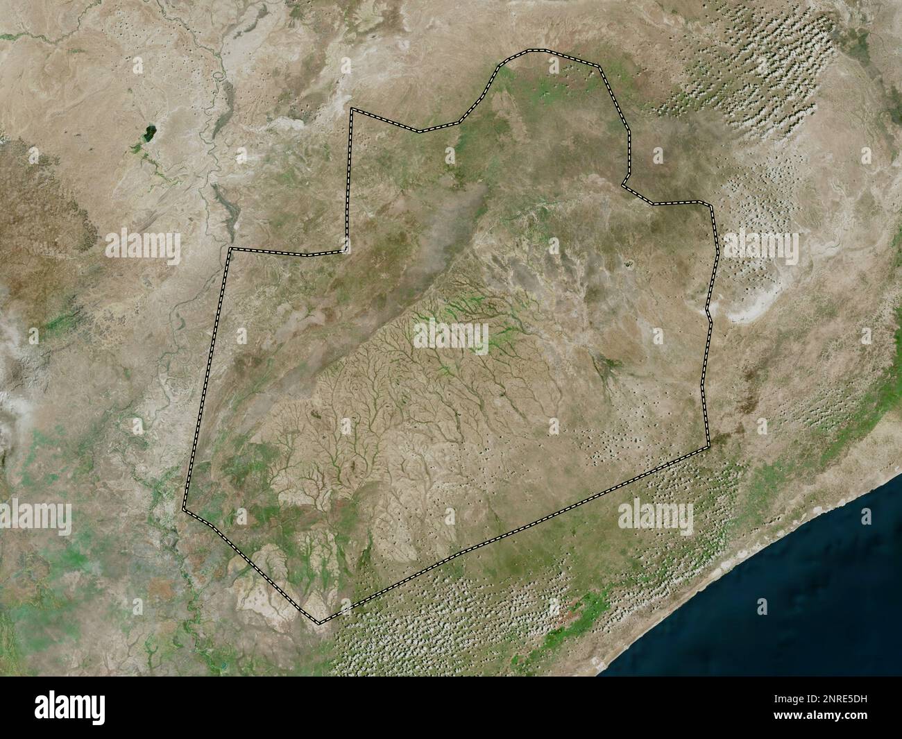 Bay, region of Somalia Mainland. High resolution satellite map Stock ...
