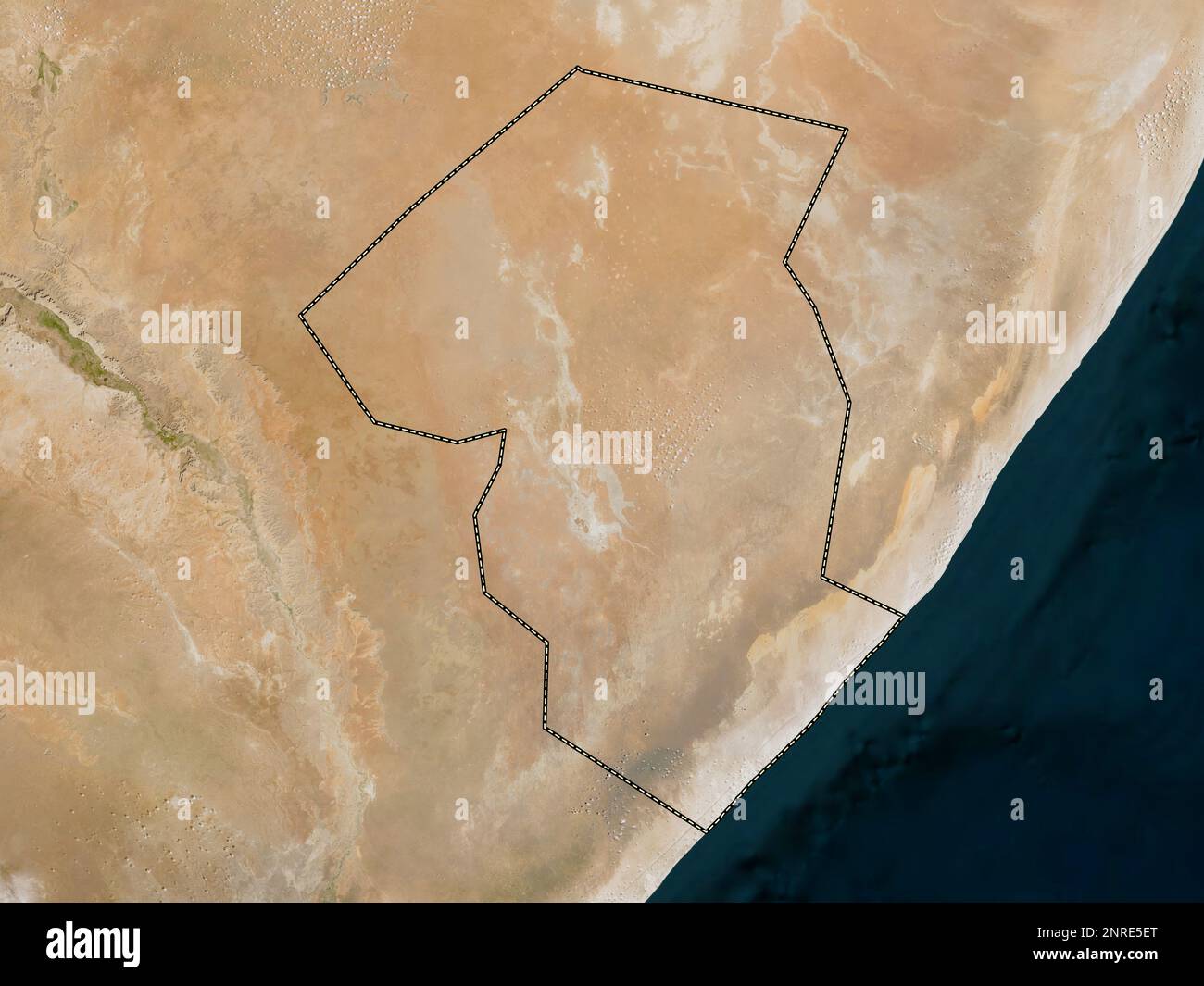 Galgaduud, region of Somalia Mainland. Low resolution satellite map ...