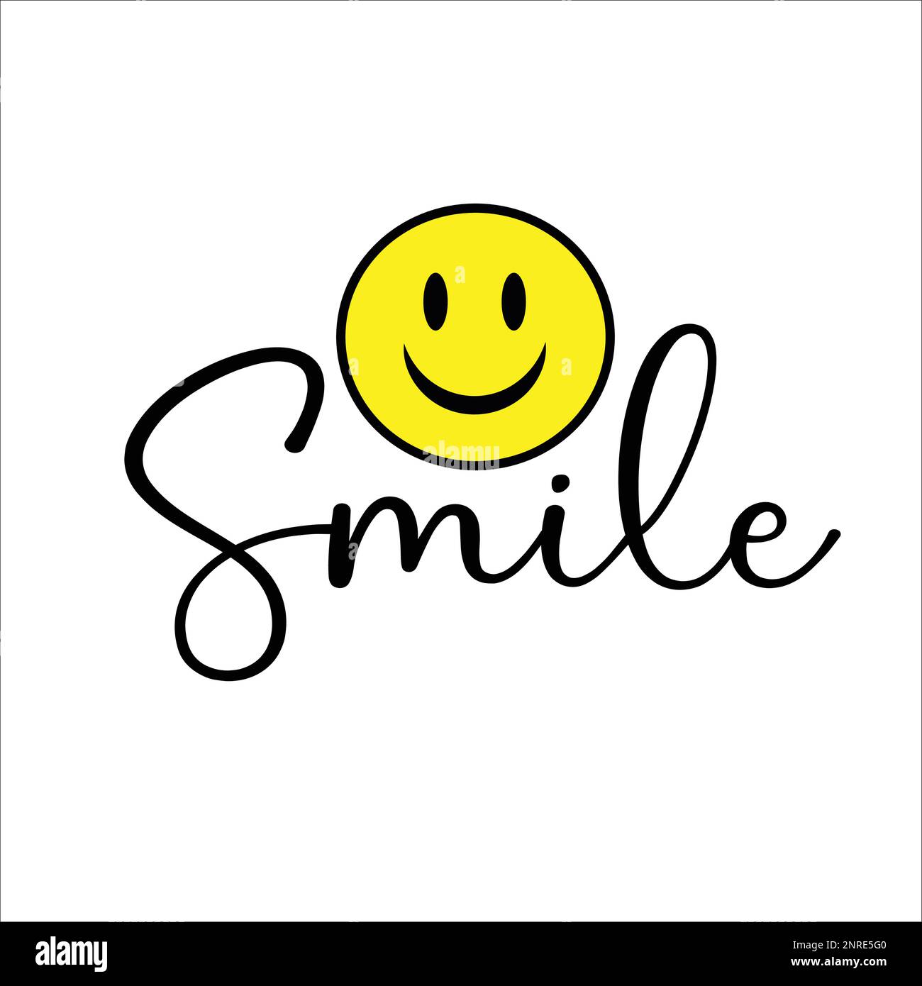 Smile. Inspirational quote phrase. Modern calligraphy lettering for web ...