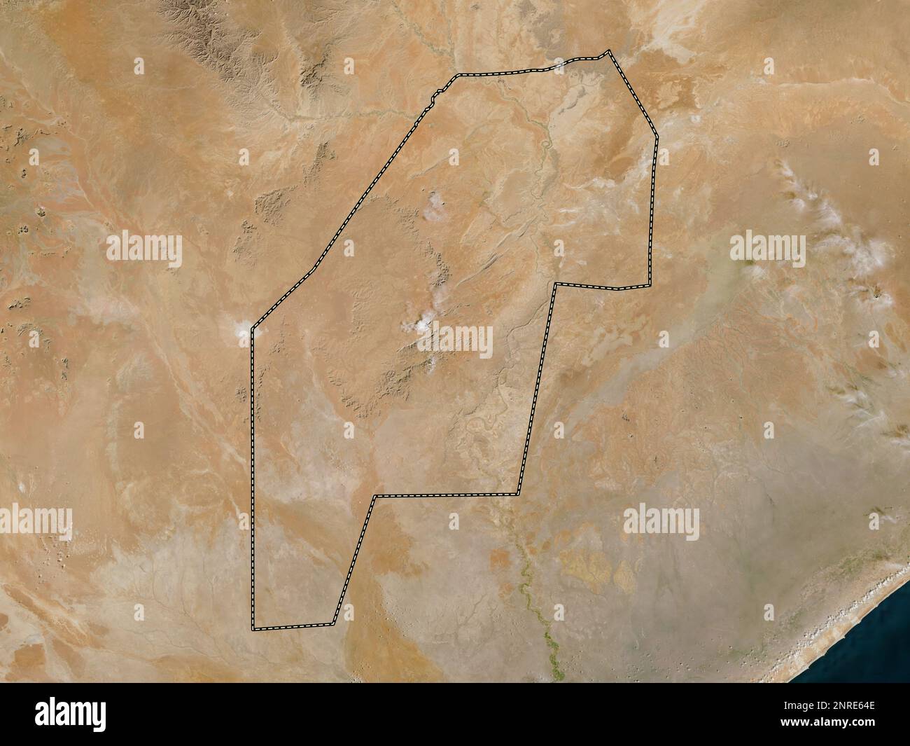 Gedo, region of Somalia Mainland. Low resolution satellite map Stock ...