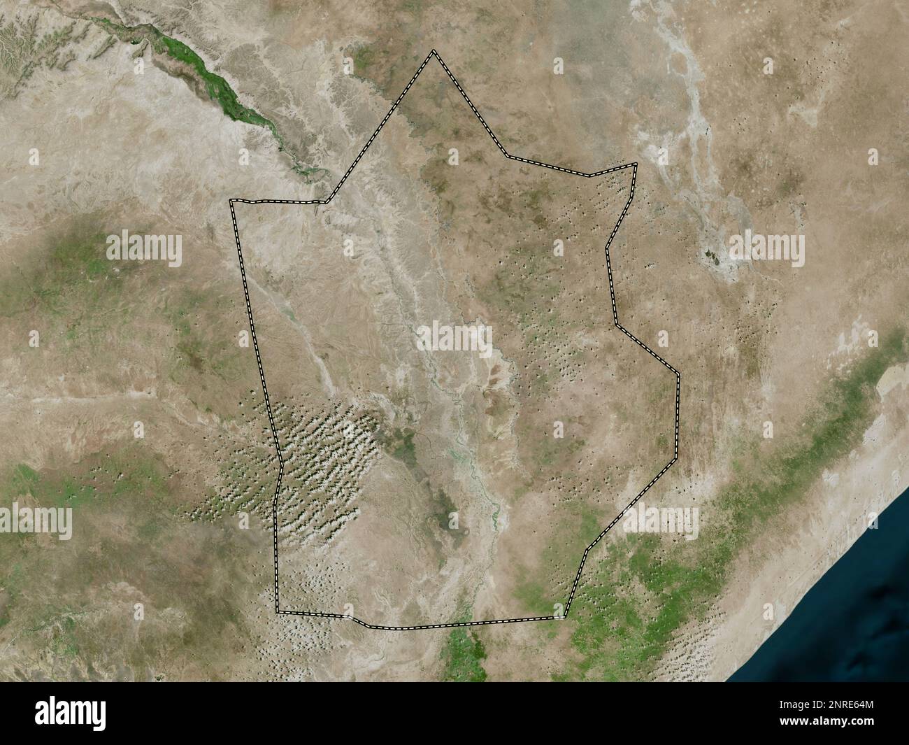 Hiiraan, region of Somalia Mainland. High resolution satellite map ...
