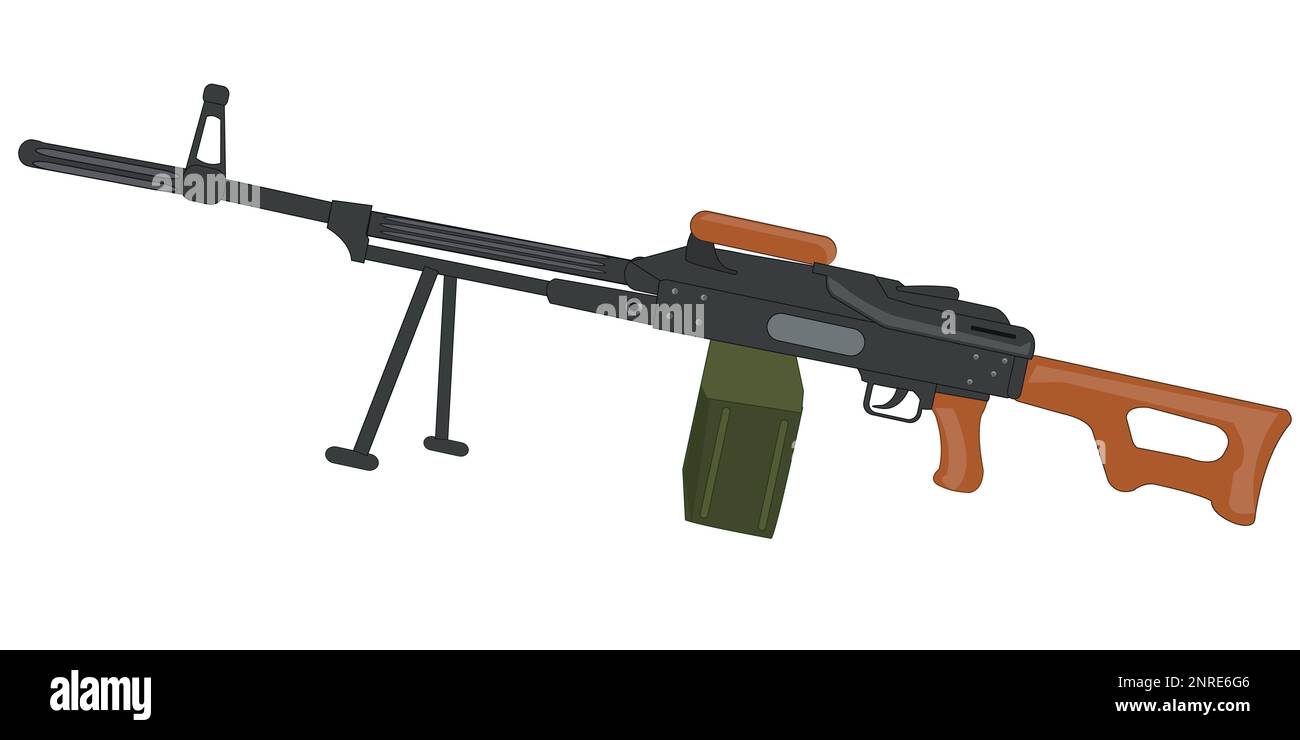 Small arms machine gun on white background is insulated Stock Vector ...