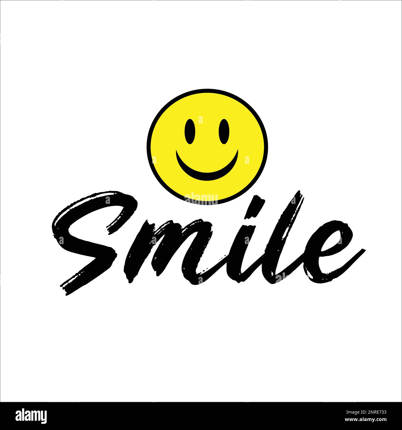 Smile handwritten brush lettering with halftone effect. Modern ...