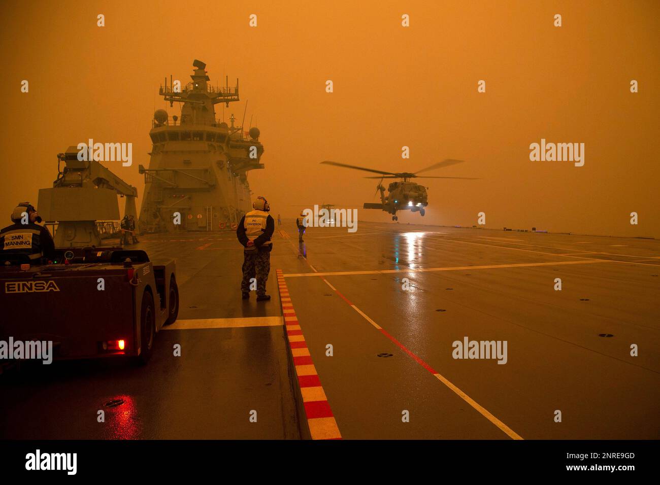 In this photo provided by the Australian Department of Defence, a Royal ...
