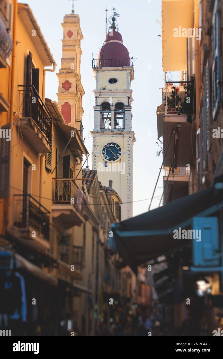 Saint Spyridon Church, a Greek Orthodox church located in Corfu ...