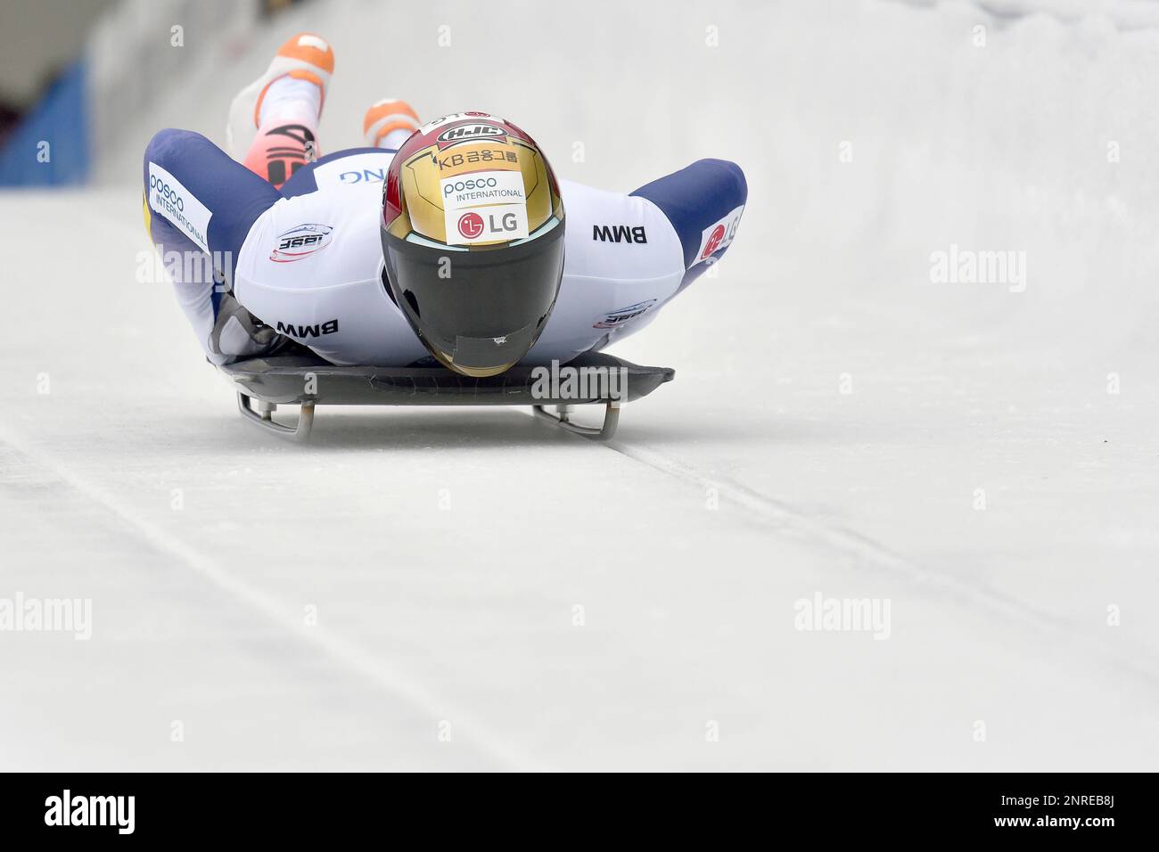 Yun Sung Bin from South Korea at the start of the ice channel in the ...