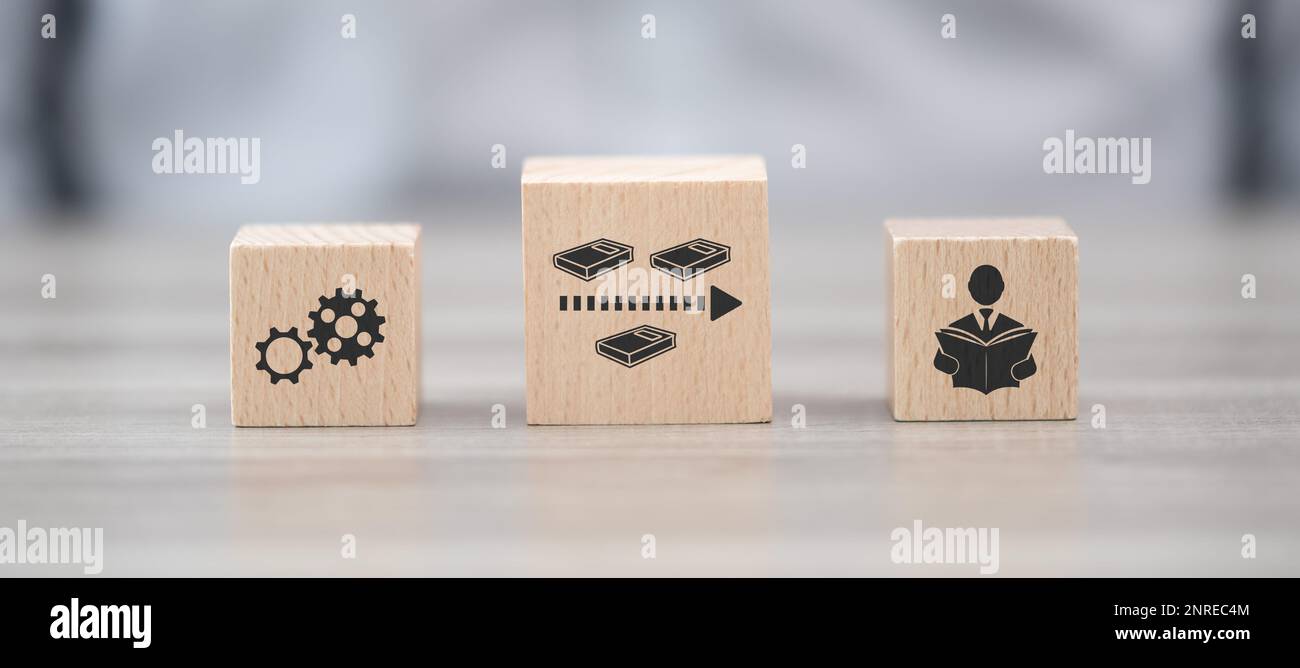 Wooden blocks with symbol of continuing education concept Stock Photo ...