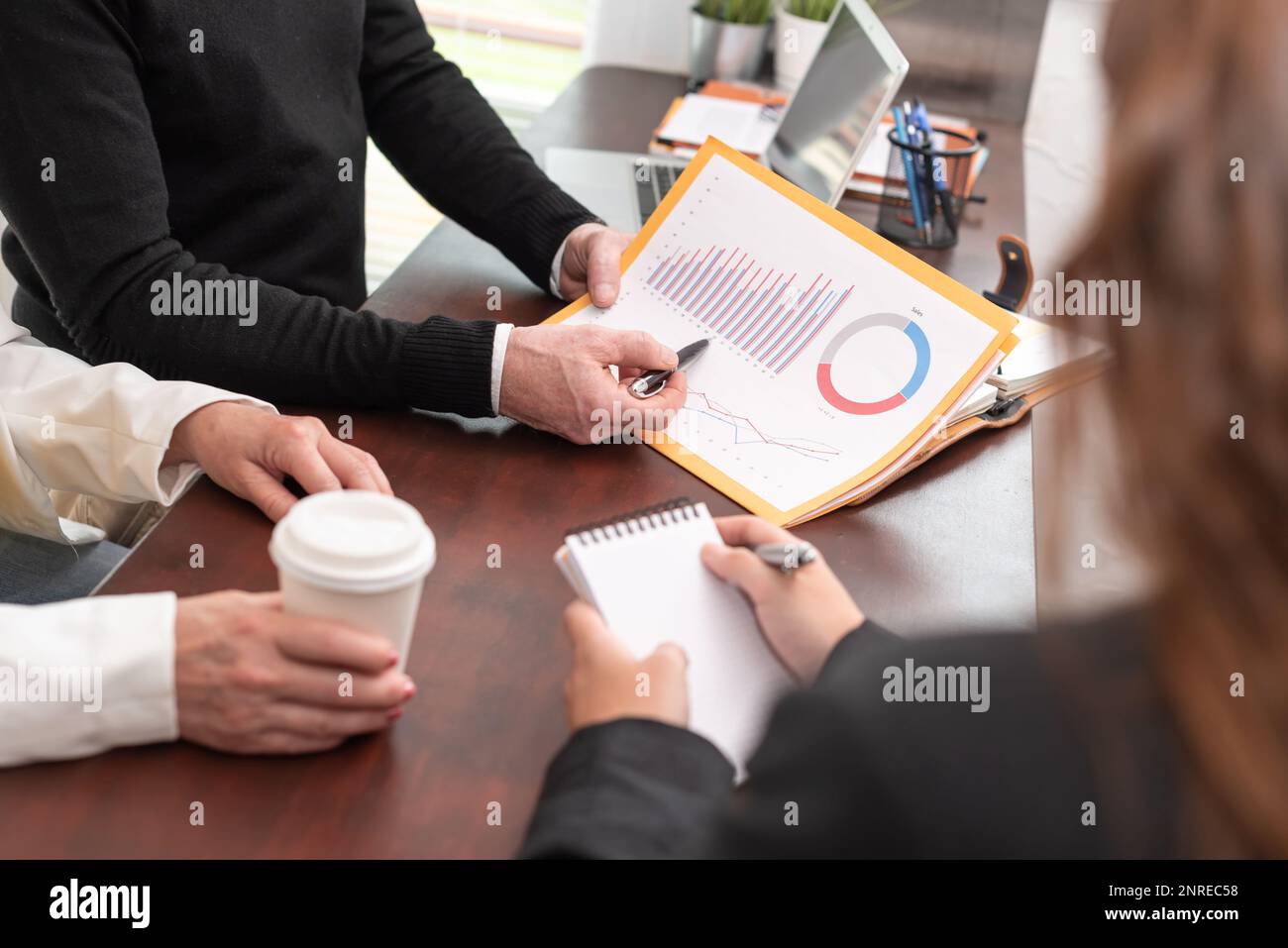 Group of three people working together. Teamwork concept Stock Photo ...
