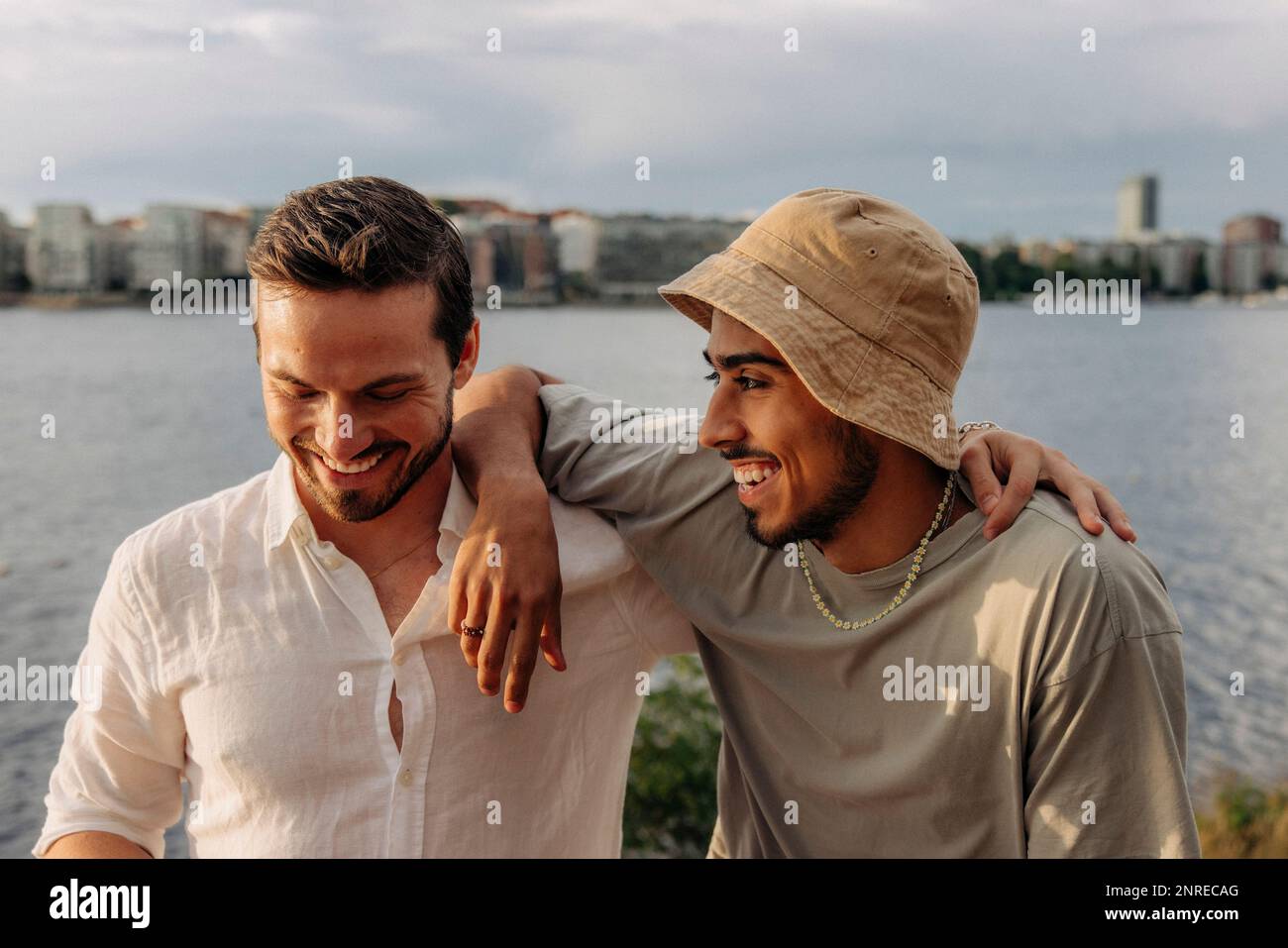 Two male friends talking other hi-res stock photography and images - Alamy