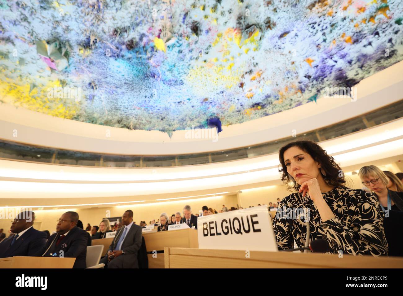 Foreign minister Hadja Lahbib pictured at the 52nd session of the ...