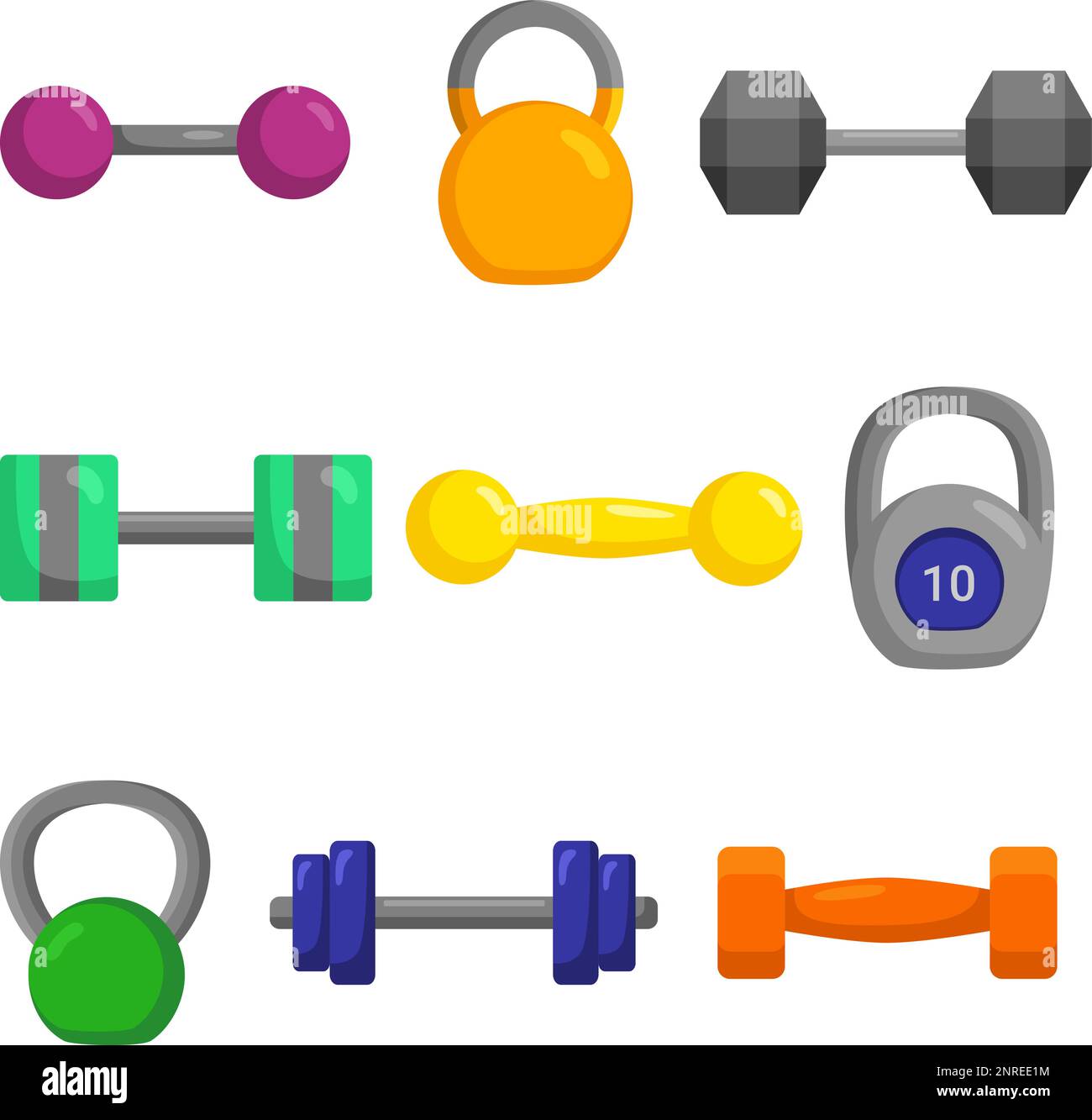 weight dumbbell set cartoon vector illustration Stock Vector Image ...