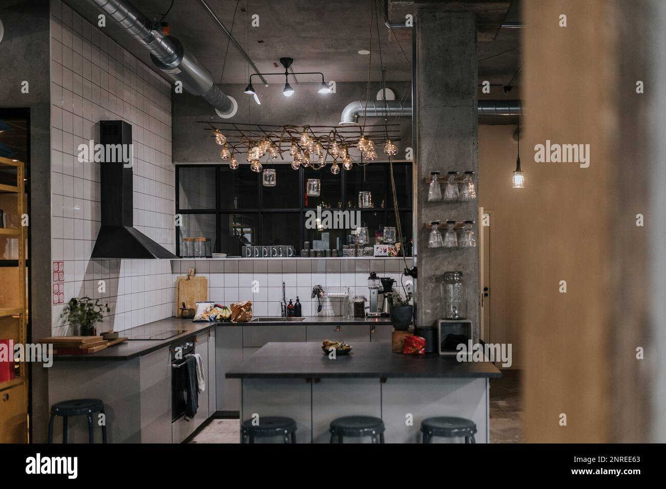 Interior of kitchen in office cafeteria Stock Photo - Alamy