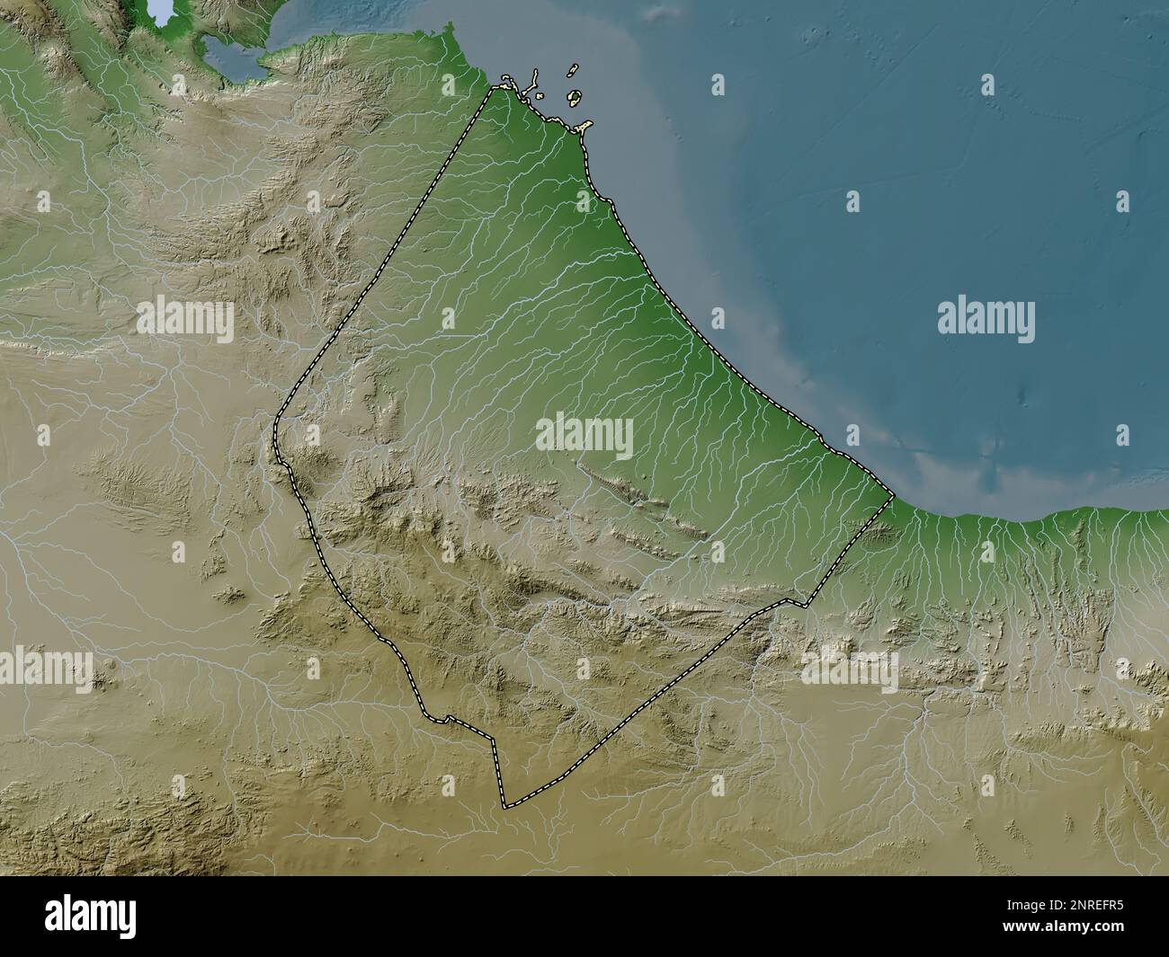 Awdal, region of Somaliland. Elevation map colored in wiki style with ...