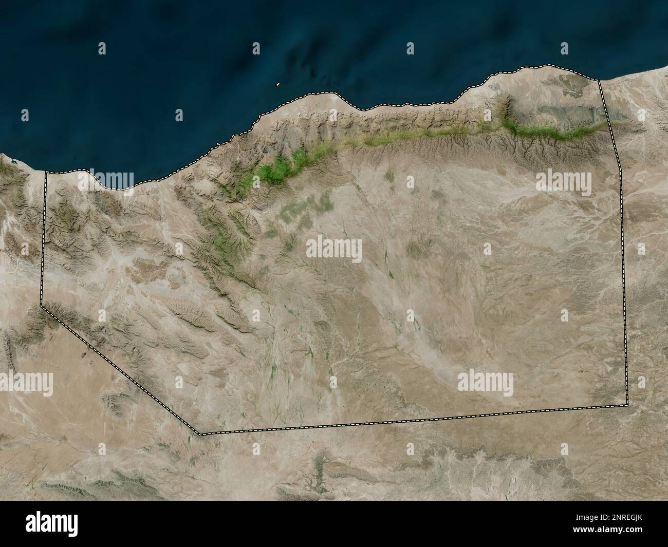 Sanaag, region of Somaliland. High resolution satellite map Stock Photo ...
