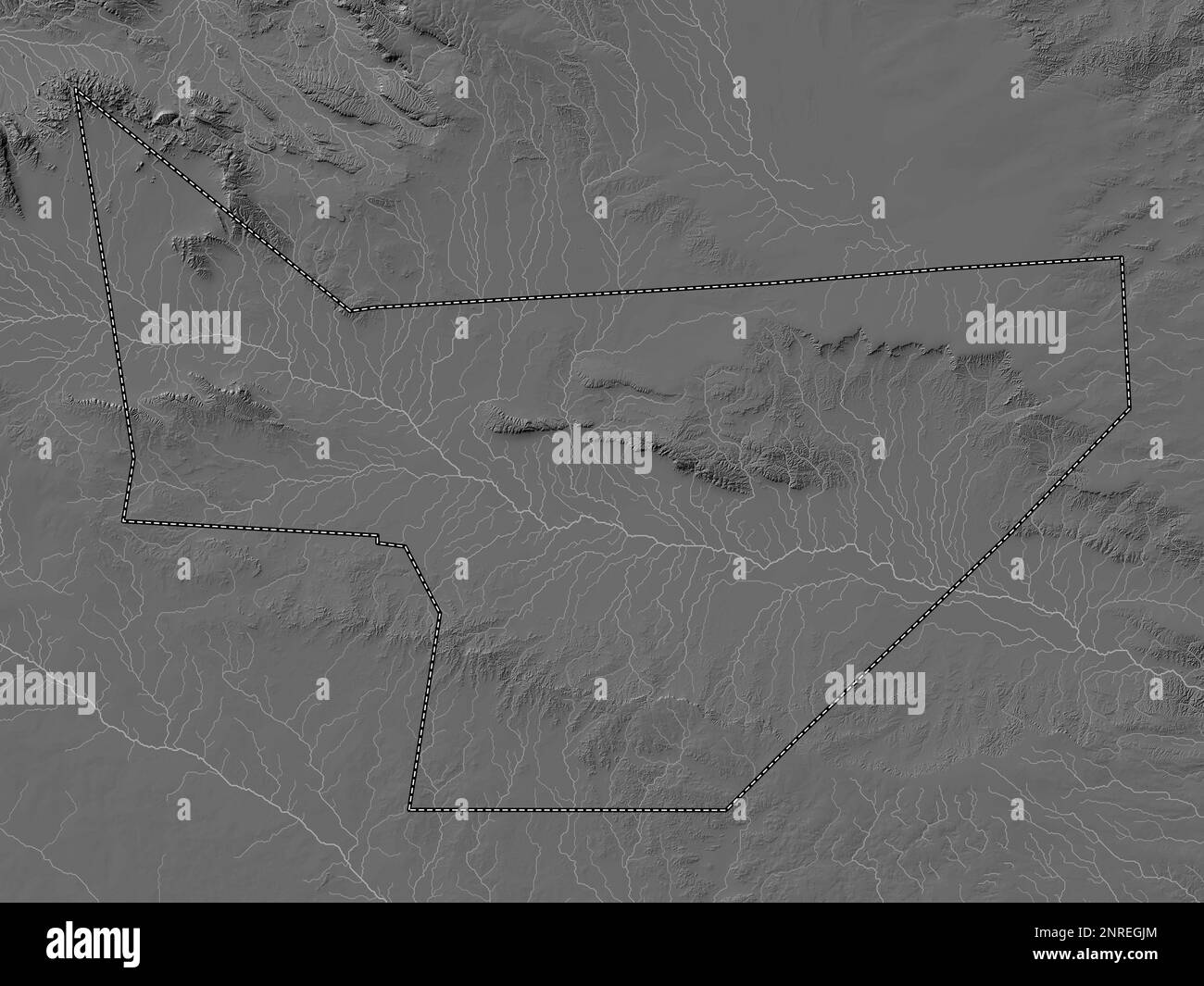 Sool, region of Somaliland. Bilevel elevation map with lakes and rivers ...