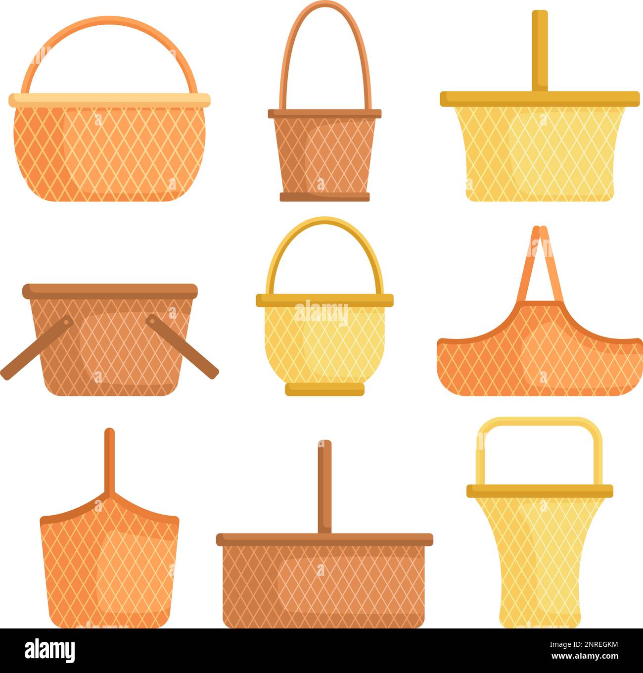 picnic basket set cartoon vector illustration Stock Vector Image & Art ...