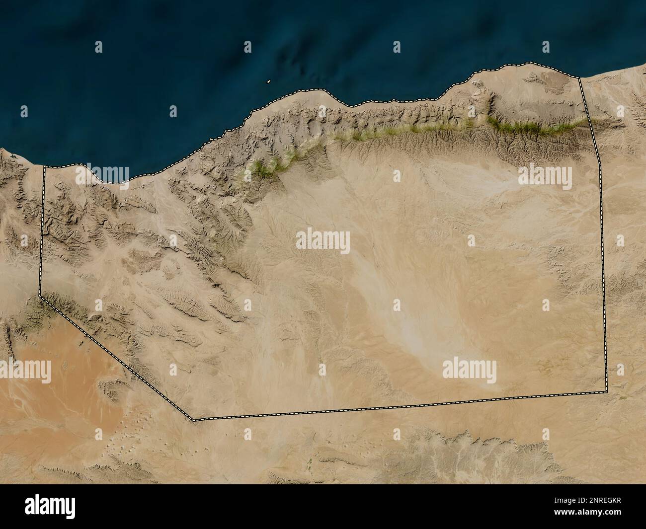 Sanaag, region of Somaliland. Low resolution satellite map Stock Photo ...
