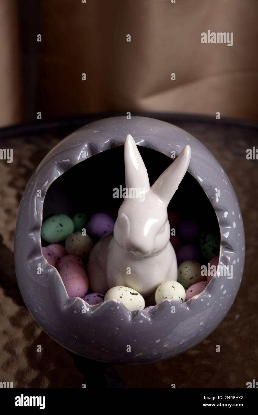 photo in a big egg there are a lot of different colored decorative ...