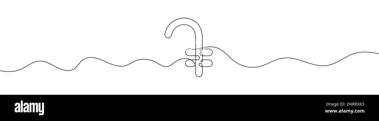Continuous line drawing of Dram currency symbol. Line art of Armenian ...