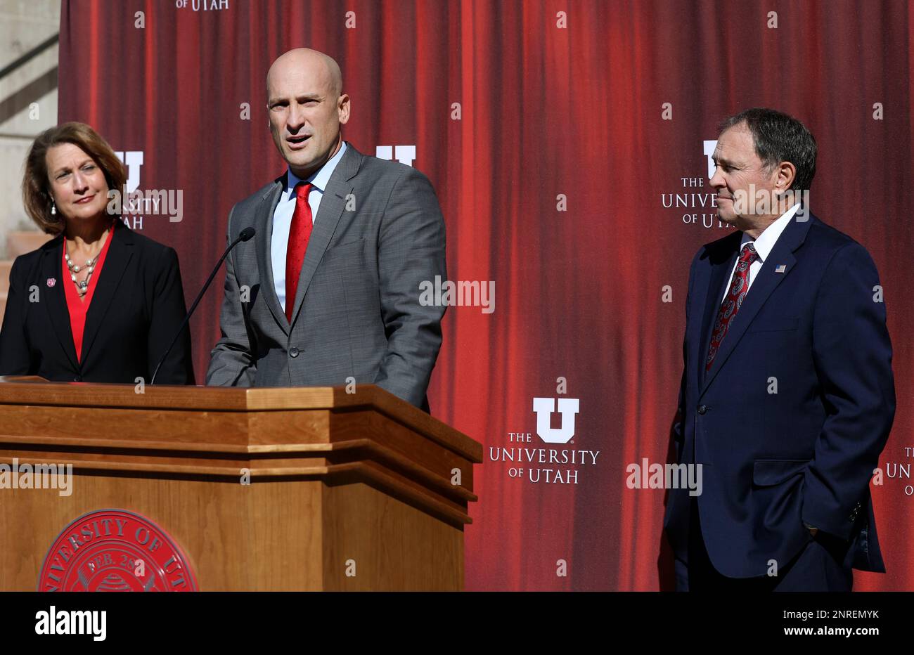In this Oct. 11, 2019 photo, Thomas Wright, joined by University of ...