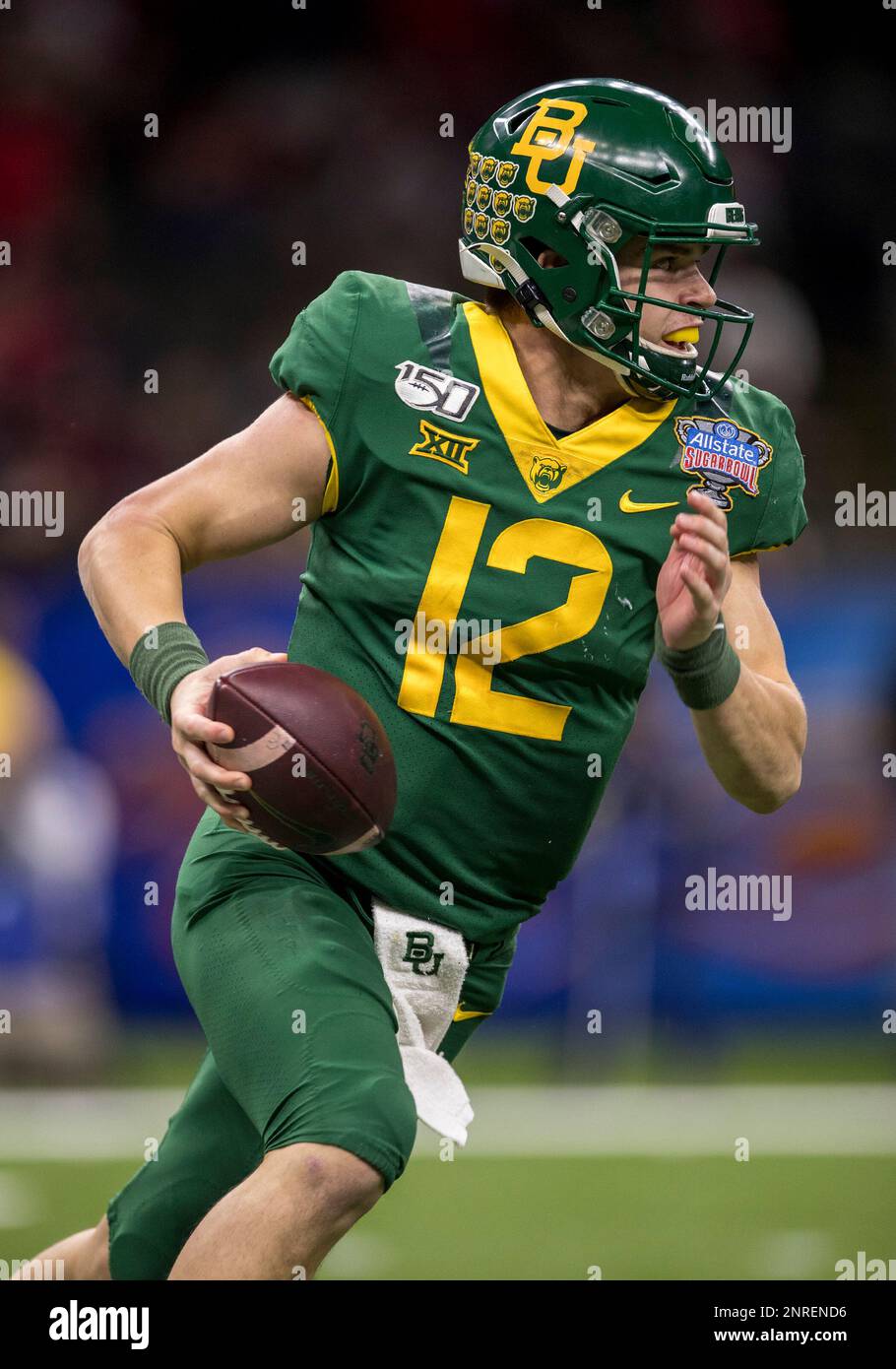 January 02, 2020: Baylor quarterback Charlie Brewer (12) rolls out of ...