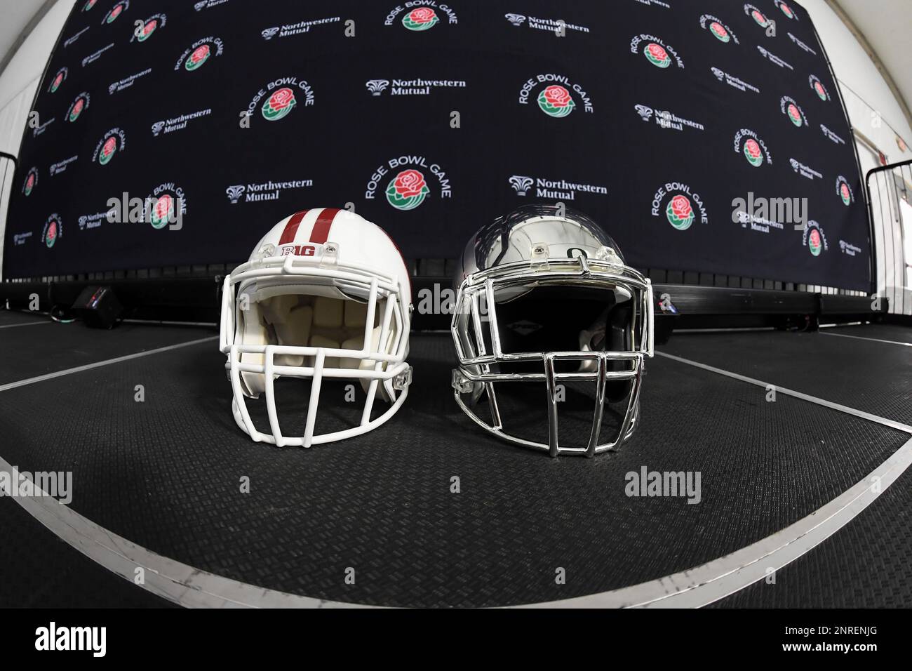 Rose Bowl Game participants helmets before the Rose Bowl NCAA college ...