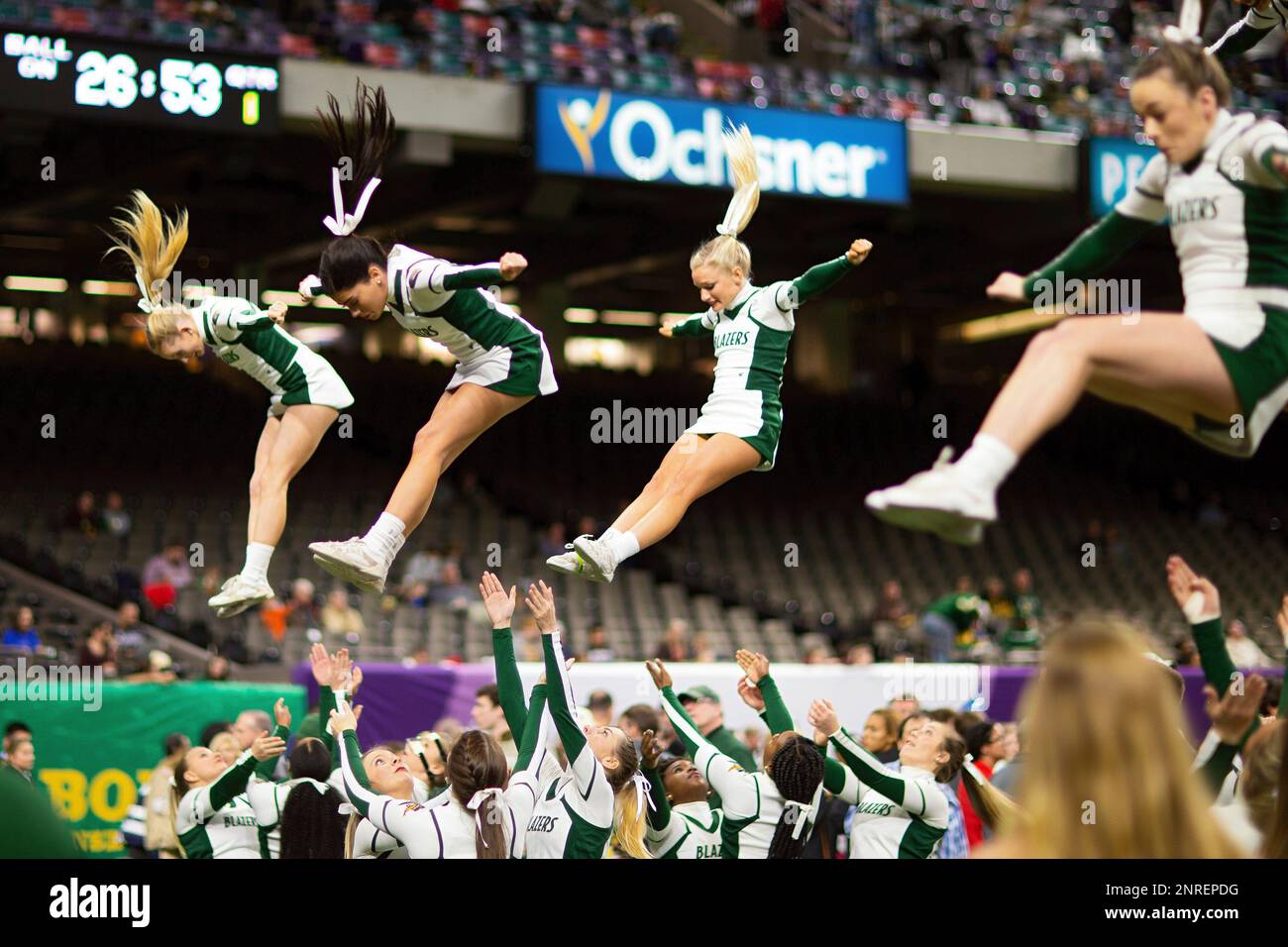 NEW ORLEANS, LA - DECEMBER 21: The UAB Blazers cheerleaders entertain ...
