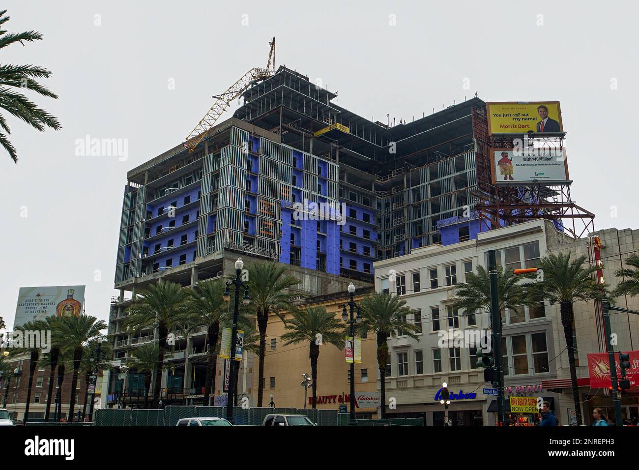 NEW ORLEANS, LA - DECEMBER 21: The Hard Rock Hotel hangs from a thread ...