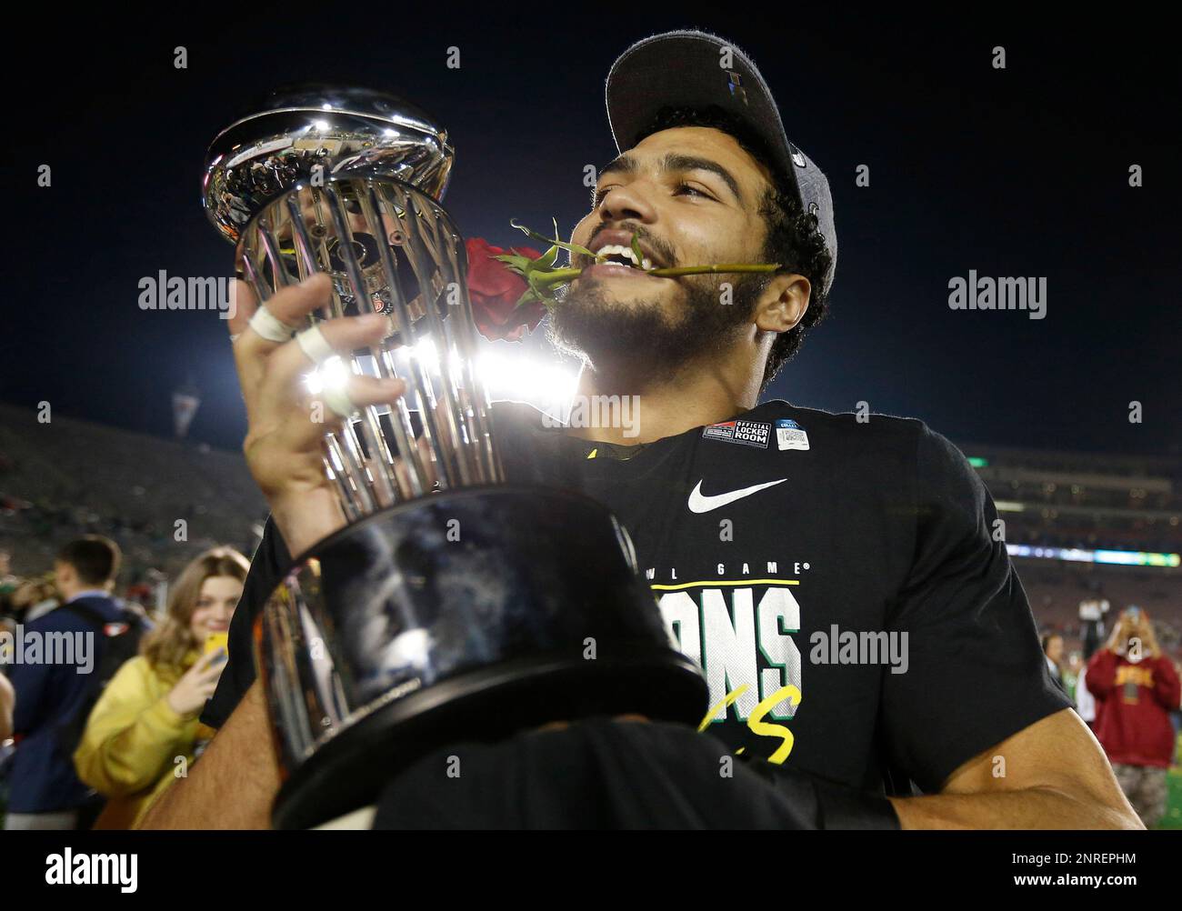 January 01, 2020 Oregon Ducks linebacker Troy Dye #35 celebrates after ...