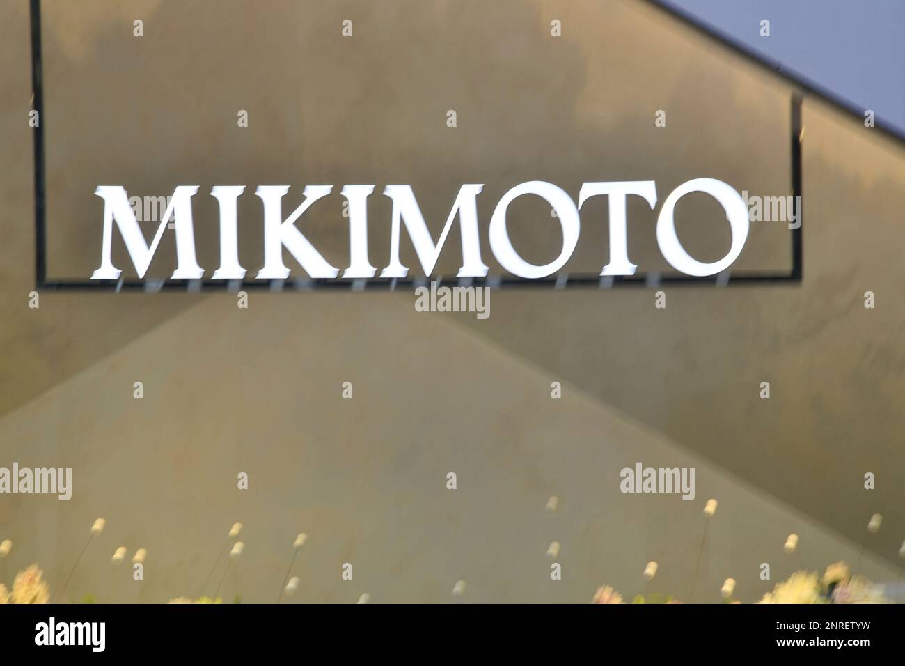 A picture taken on Dec. 29, 2019 shows a logo of MIKIMOTO in Ginza, Tokyo. MIKIMOTO is a Japan's ...