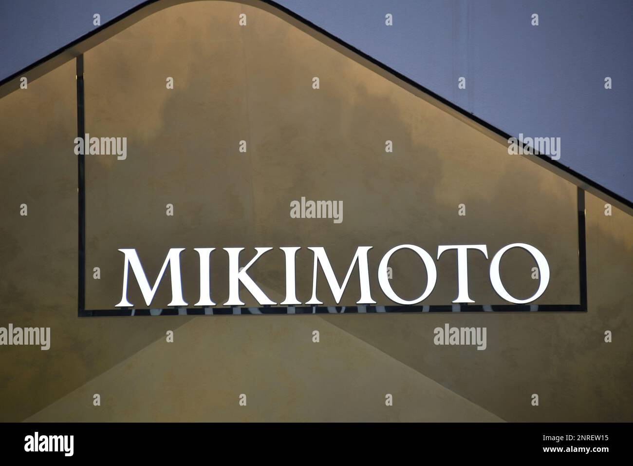 A picture taken on Dec. 29, 2019 shows a logo of MIKIMOTO in Ginza ...