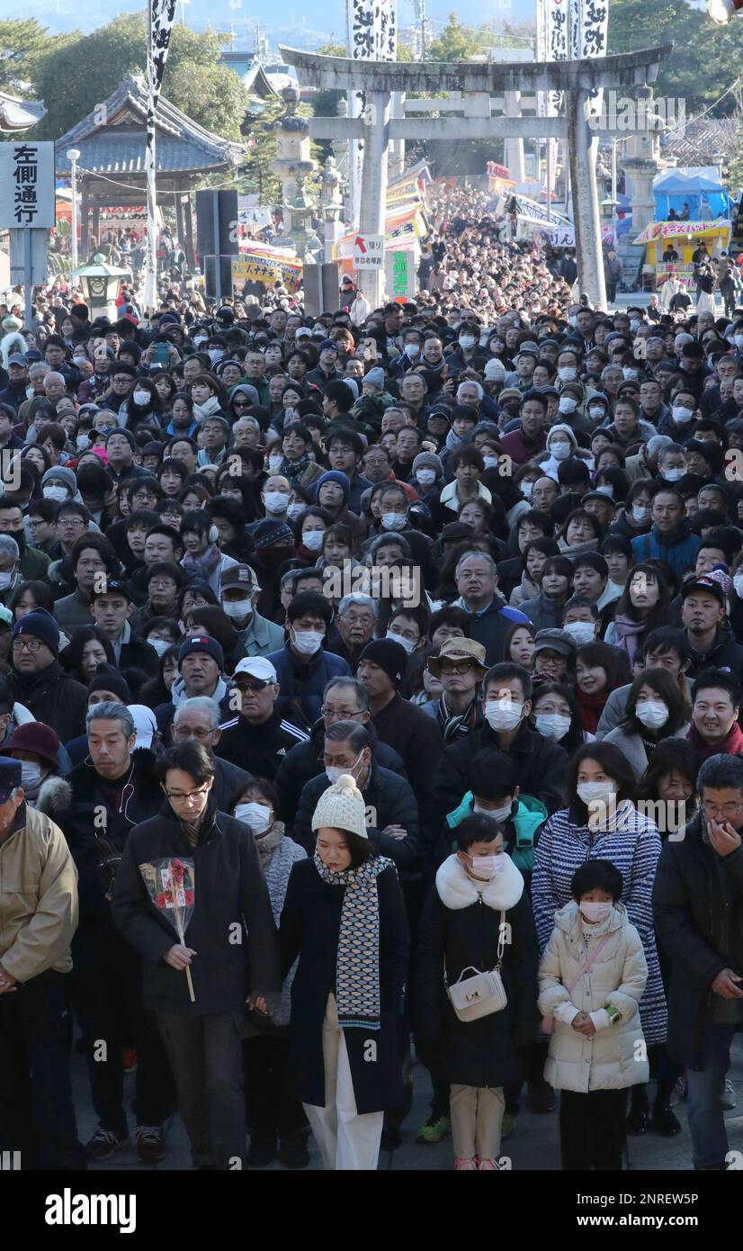 People visit Toyokawa Inari Temple to pray for peace, happiness and ...