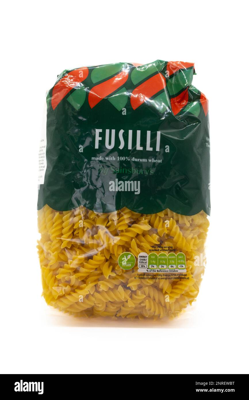 Irvine, Scotland, UK - February 02, 2023: Sainsbury’s branded Fusilli ...