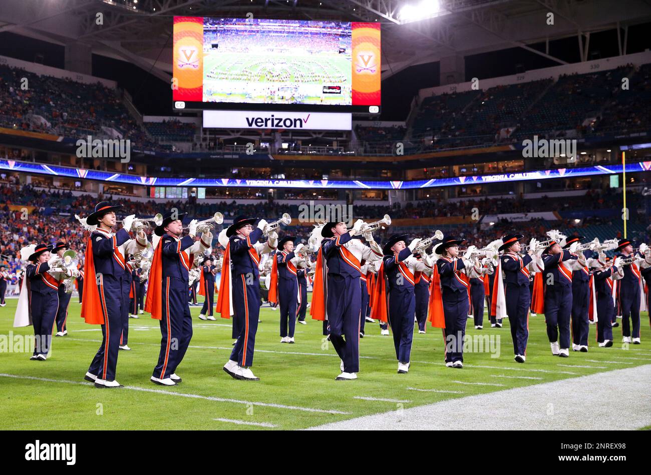 December 30, 2019: The UVA Cavalier Marching Band performs during the ...