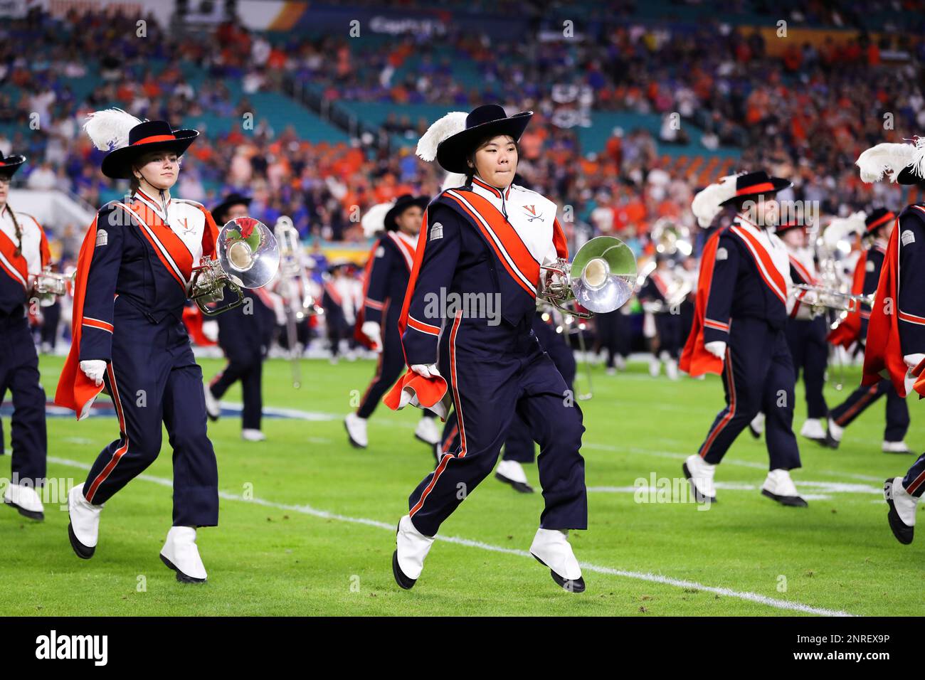 December 30, 2019: The UVA Cavalier Marching Band performs during the ...