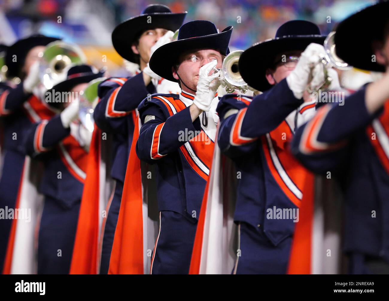 December 30, 2019: The UVA Cavalier Marching Band performs during the ...