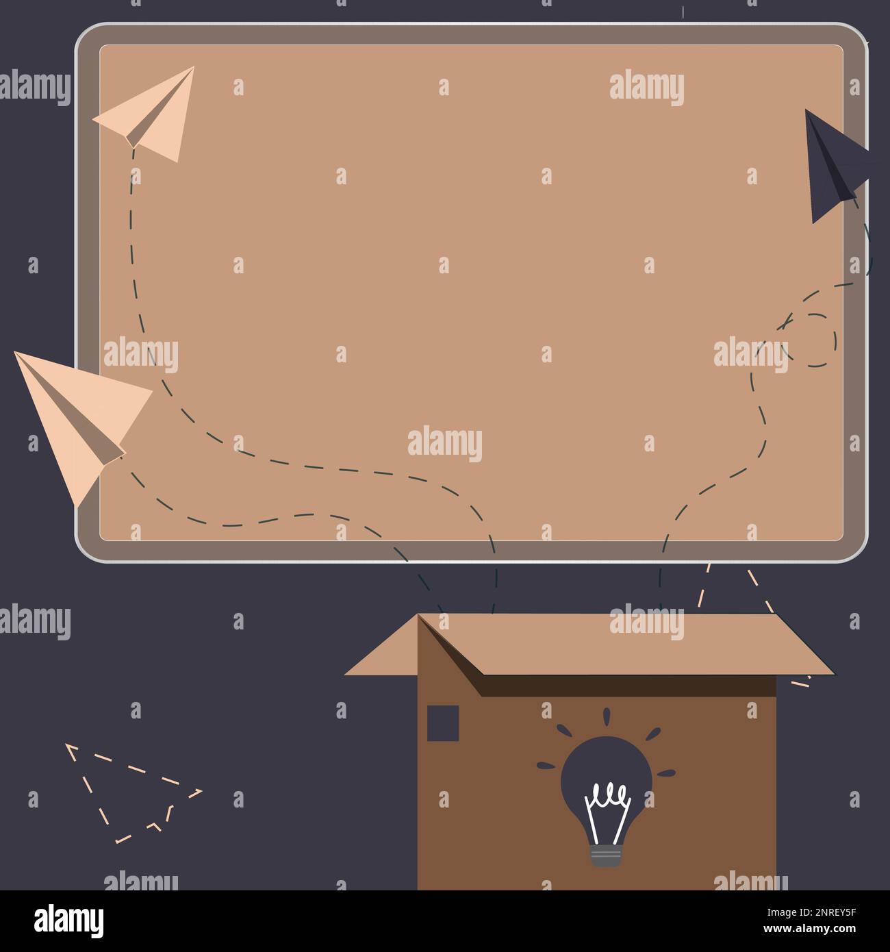 Vector illustration with school whiteboard. Papers contain brand new ...