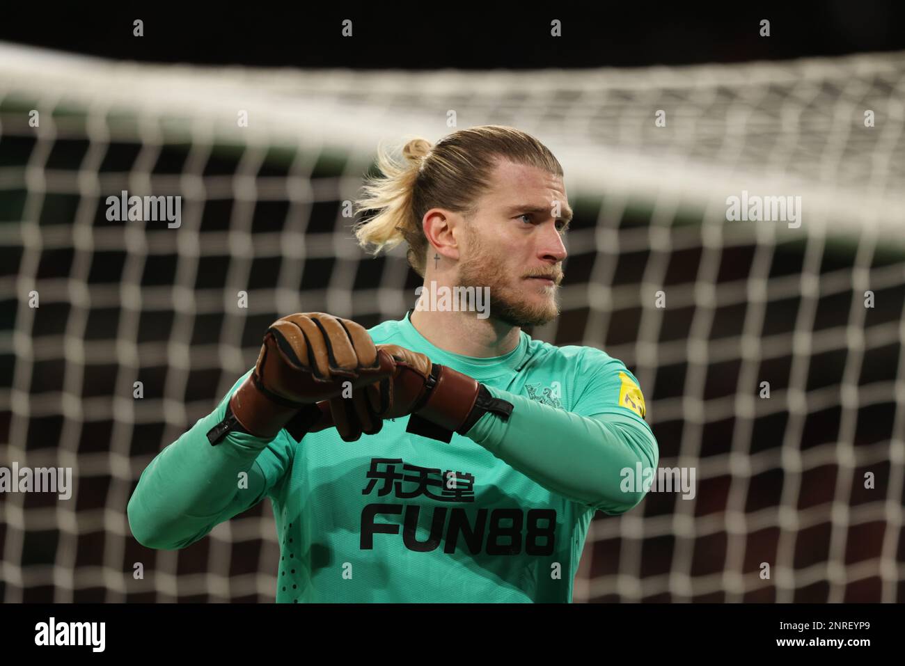 Wembley, UK. 26th Feb, 2023. Loris Karius (NU) at the Carabao Cup Final ...